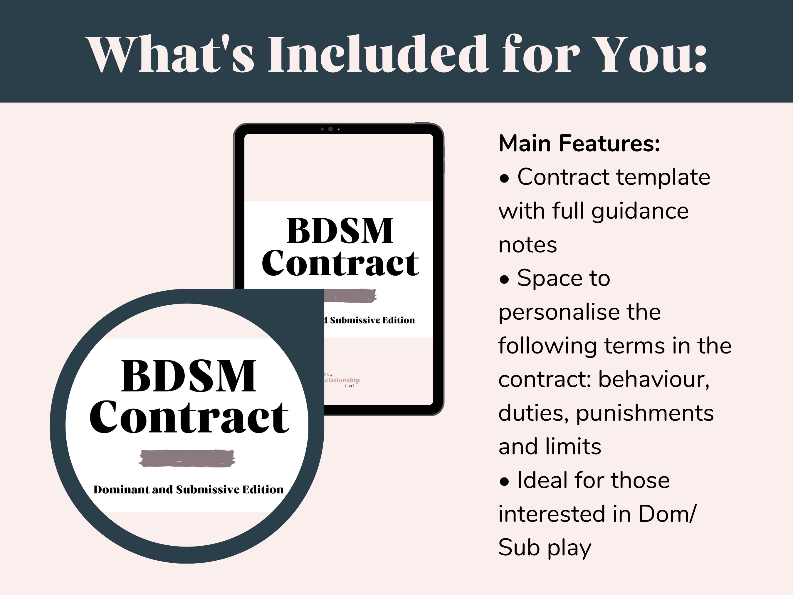 Bdsm Contract for Dom Sub Relationships: BDSM Workbook, BDSM Printables ...