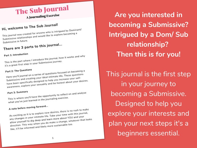 Submissive Journal: Submissive Training Dom/ Sub Journal - Etsy