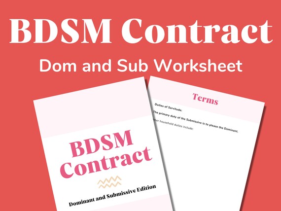Bdsm Contract for Dom & Sub Relationships: BDSM Workbook BDSM | Etsy