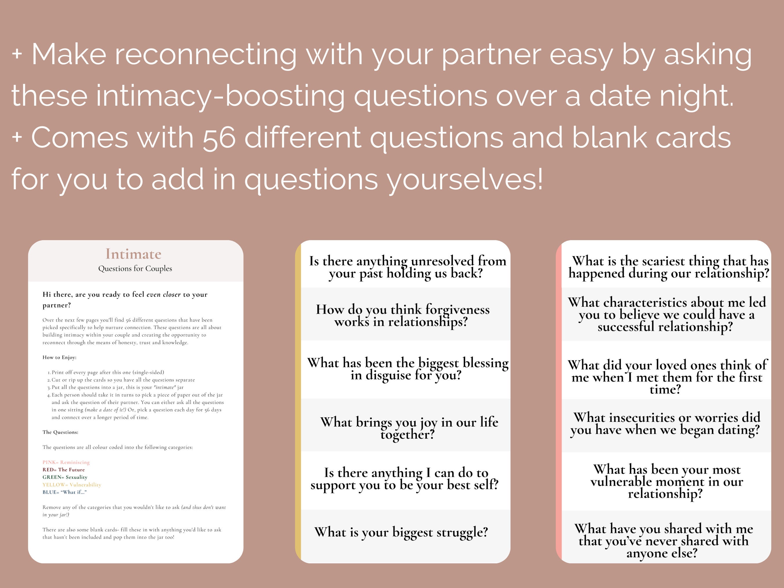 Couples Intimacy Cards: Intimate Relationships Couples | Etsy