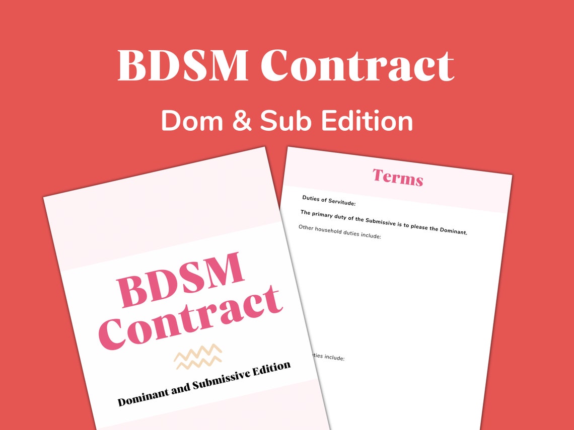 BDSM Contract for Dom & Sub Relationships: BDSM Workbook Bdsm - Etsy