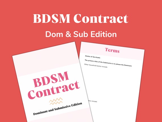 BDSM Contract for Dom & Sub Relationships: BDSM Workbook Bdsm - Etsy