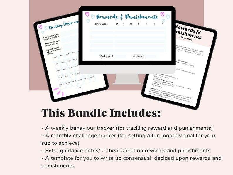 DDLG Reward and Punishment Chart: BDSM Behaviour Tracker, BDSM ...