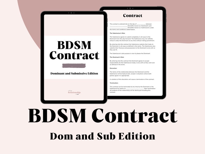 BDSM Contract for Dom Sub Relationships: BDSM Workbook, Bdsm Training ...
