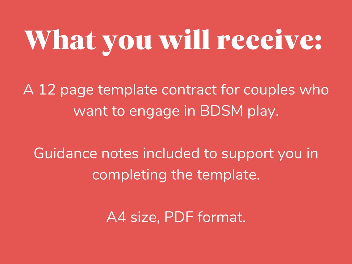 BDSM Contract for Dom & Sub Relationships: BDSM Workbook Bdsm - Etsy Canada