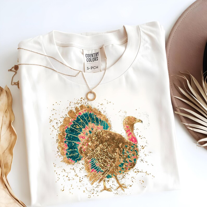 Turkey PNG for Thanksgiving | Preppy Fall Faux Glitter Splatter PNG ...
