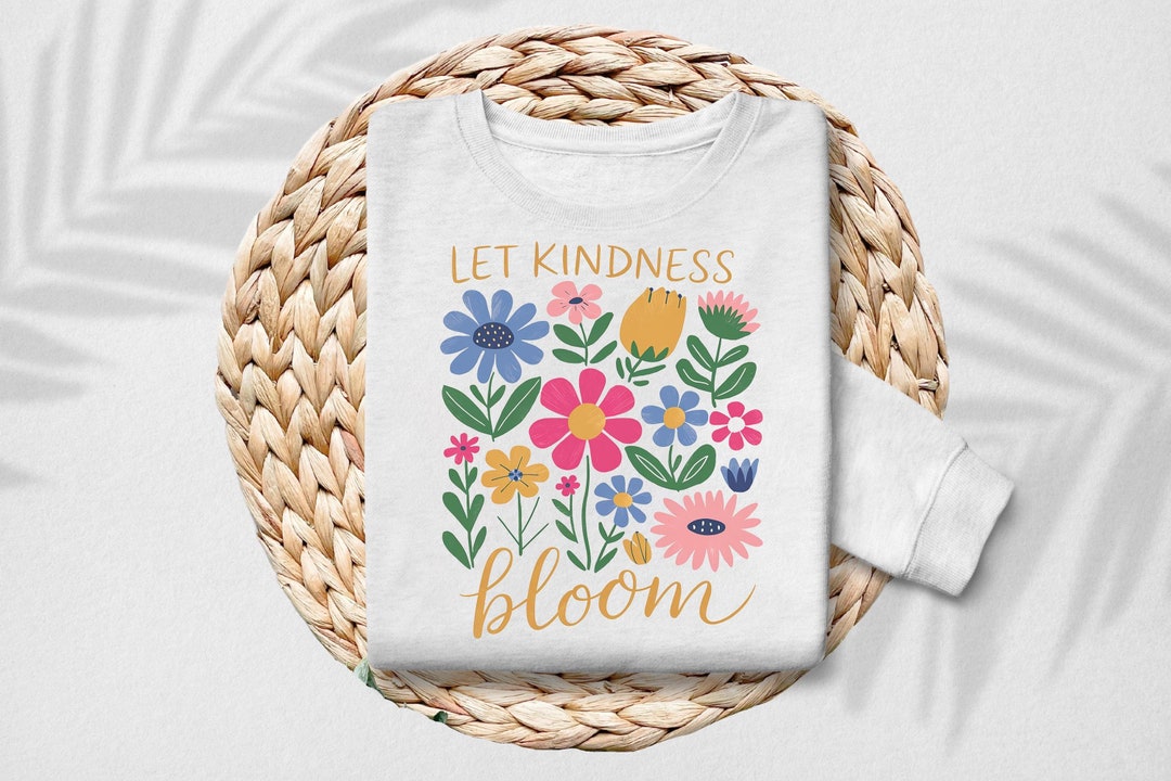 Let Kindness Bloom Png, Flower Png, Retro Flower Png, Boho Flower Png ...