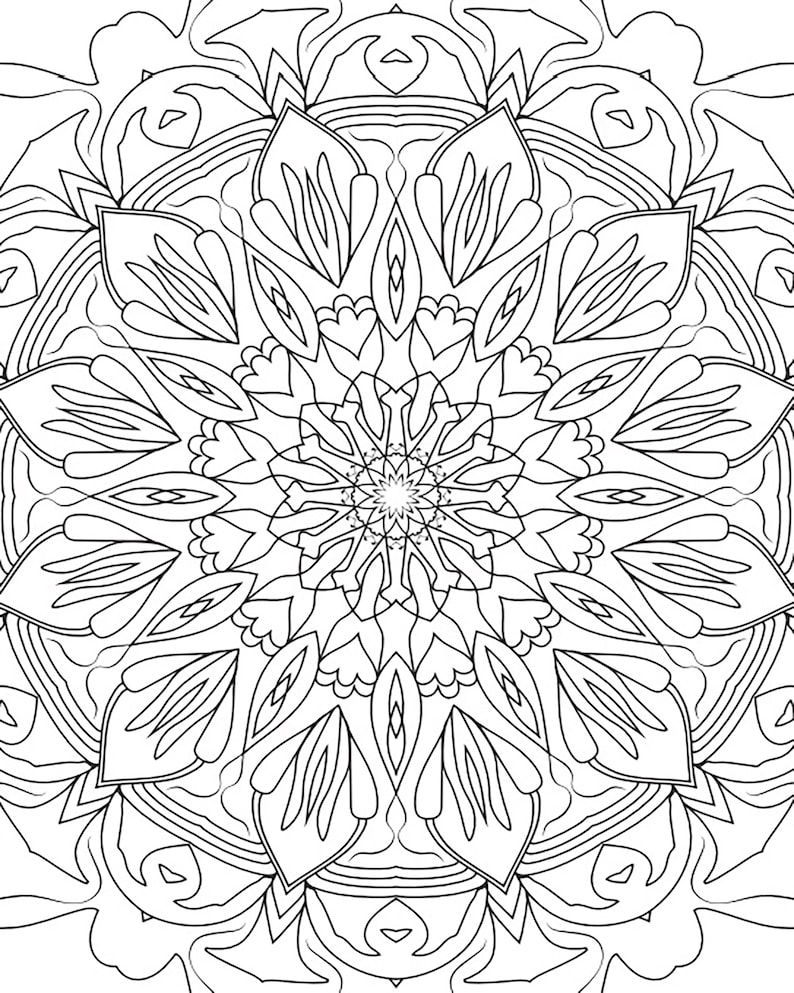 Coloring Pages 200 Coloring Pages Mandala Coloring Pages | Etsy