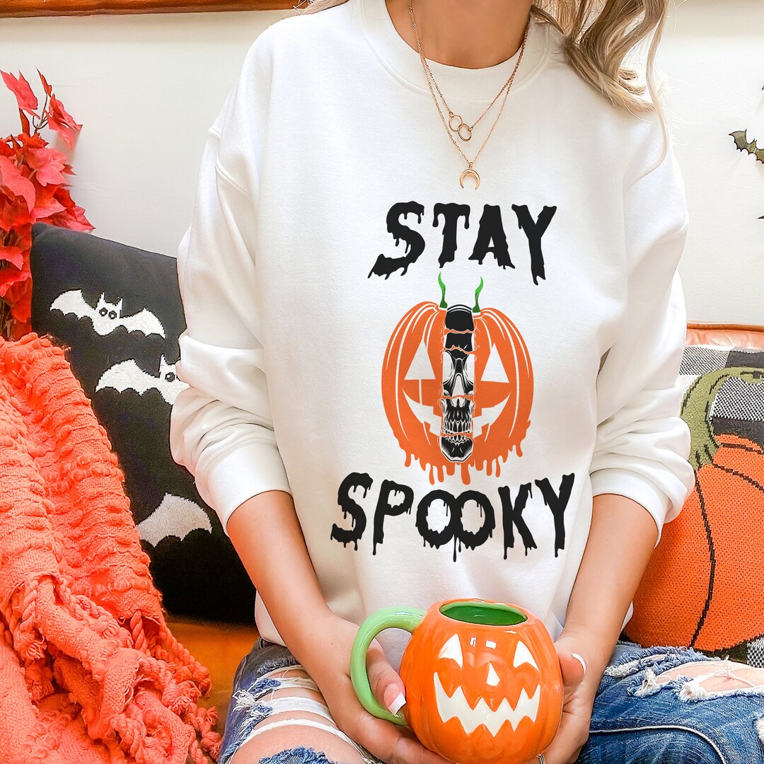 Retro Halloween Skeleton PNG: Spooky Pumpkin Design (digital Download ...