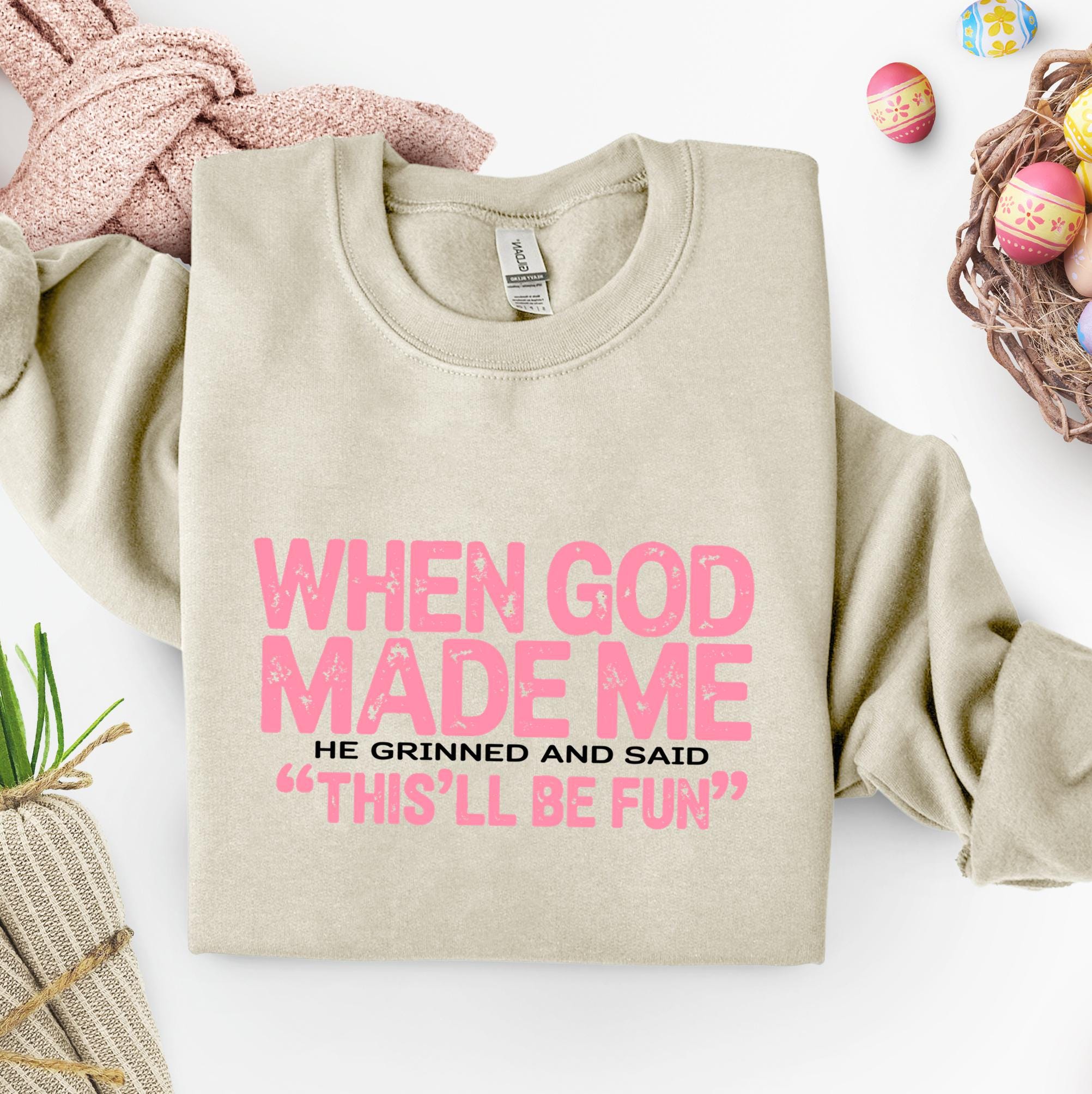 When God Made Me PNG, Funny Christian PNG, Boho Hippie Christian PNG ...
