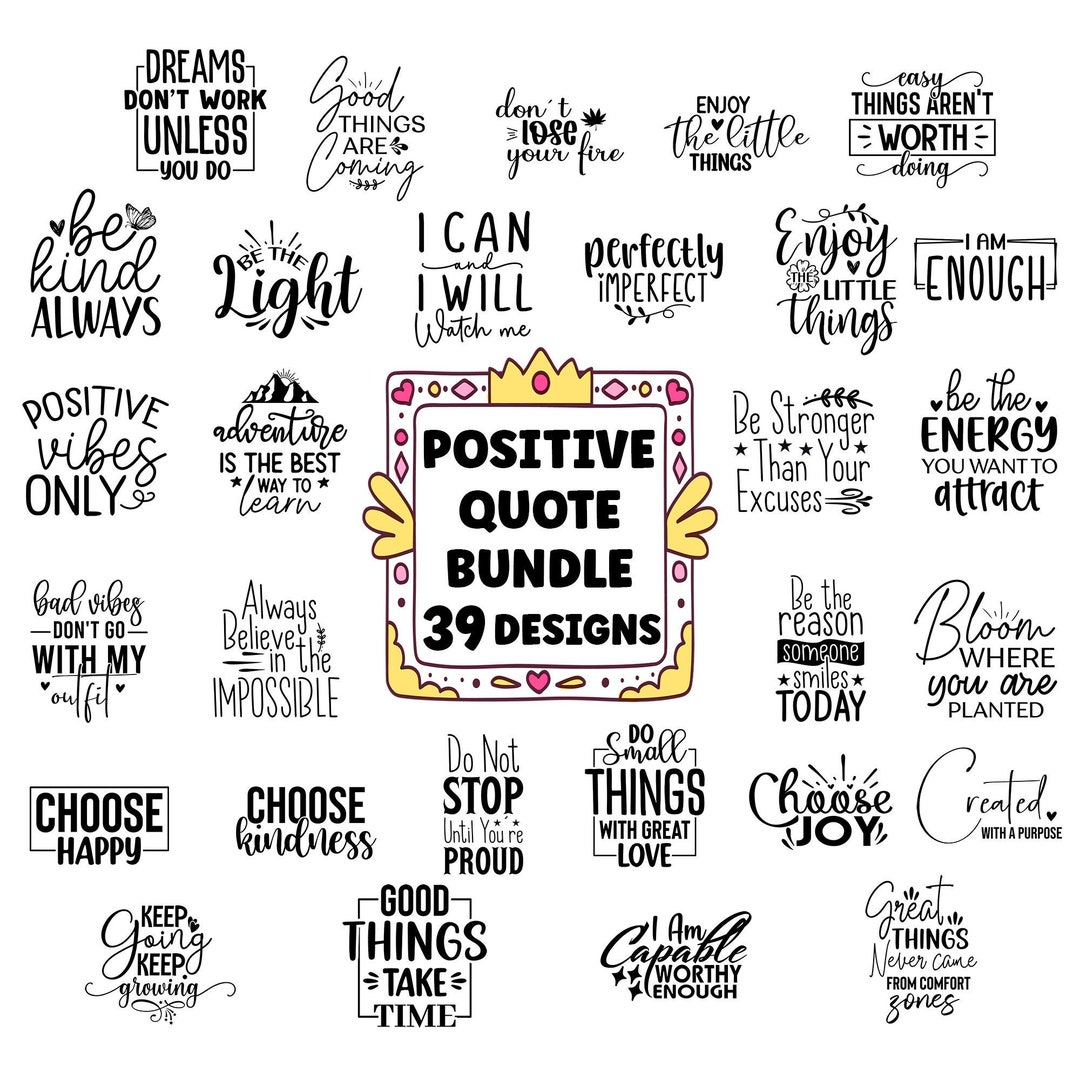 Positive Quote Svg, Self Love Svg, Affirmation Svg, Cute Inspirational ...