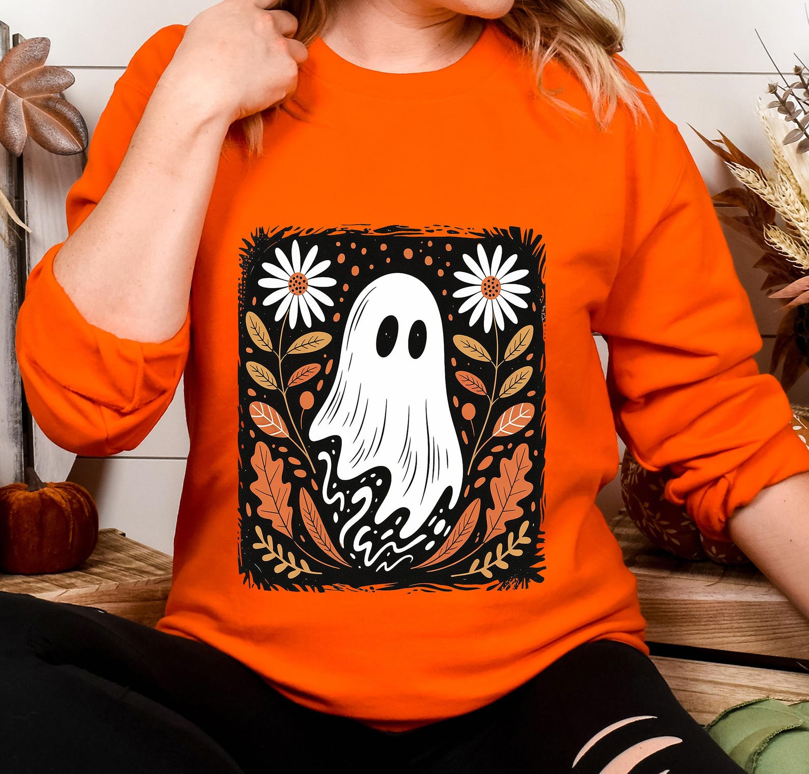 Spooky Ghost Boho PNG: Halloween Clipart (digital Download) - Etsy