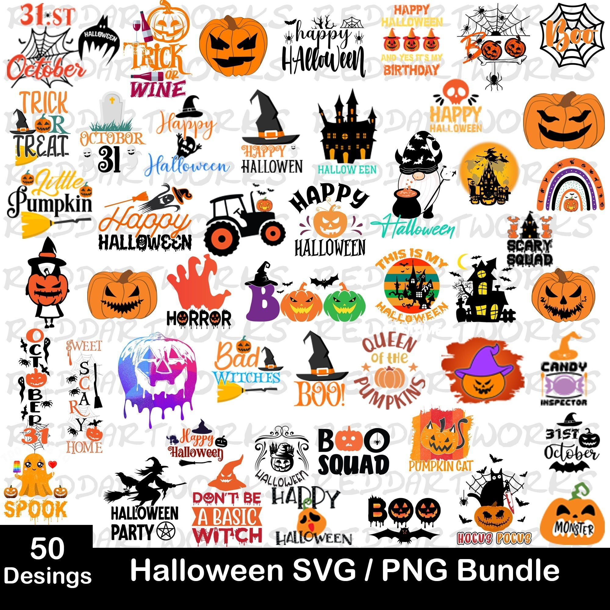 Halloween Svg 50 Designs Halloween Svg Bundle Pumpkin Svg - Etsy