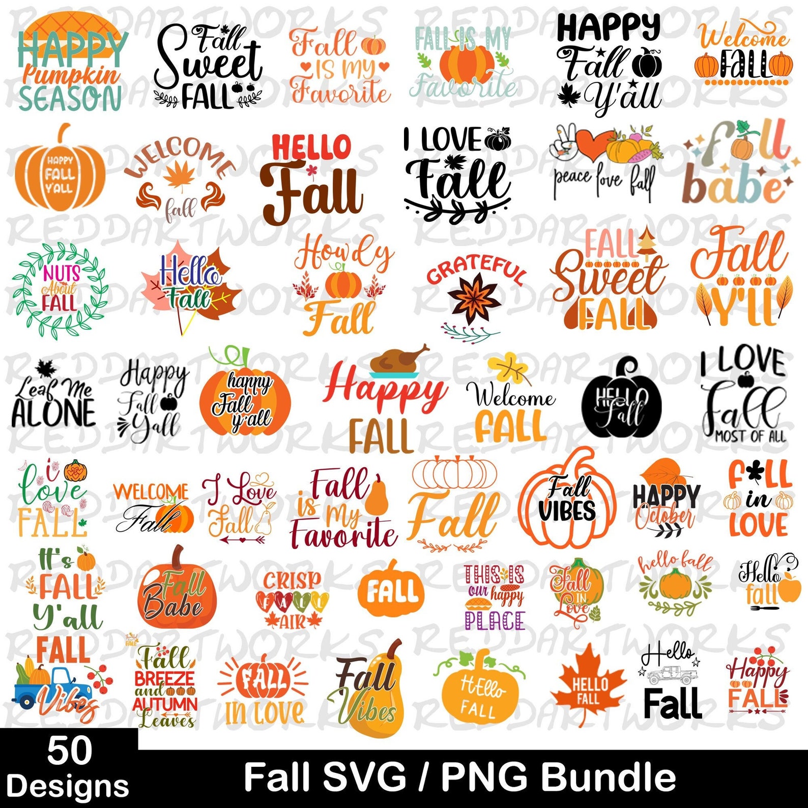 Fall SVG Bundle Fall SVG Fall PNG Pumpkin Svg Hello Fall - Etsy