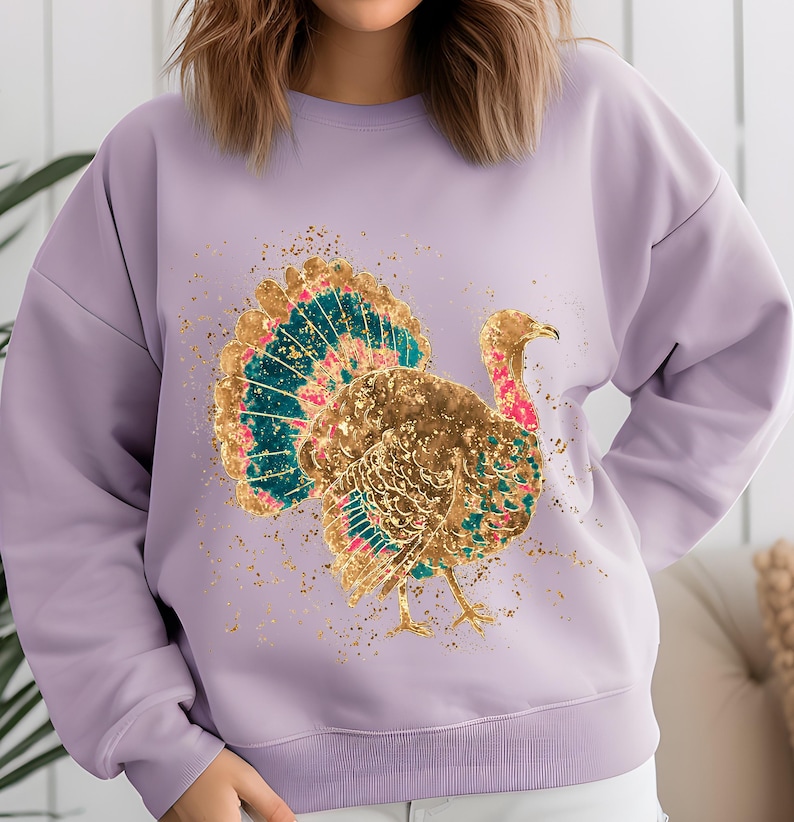 Turkey PNG for Thanksgiving | Preppy Fall Faux Glitter Splatter PNG ...