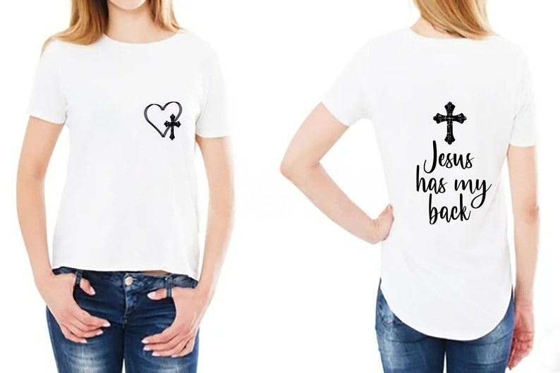 Jesus Has My Back Front and Back PNG SVG File Christian SVG - Etsy