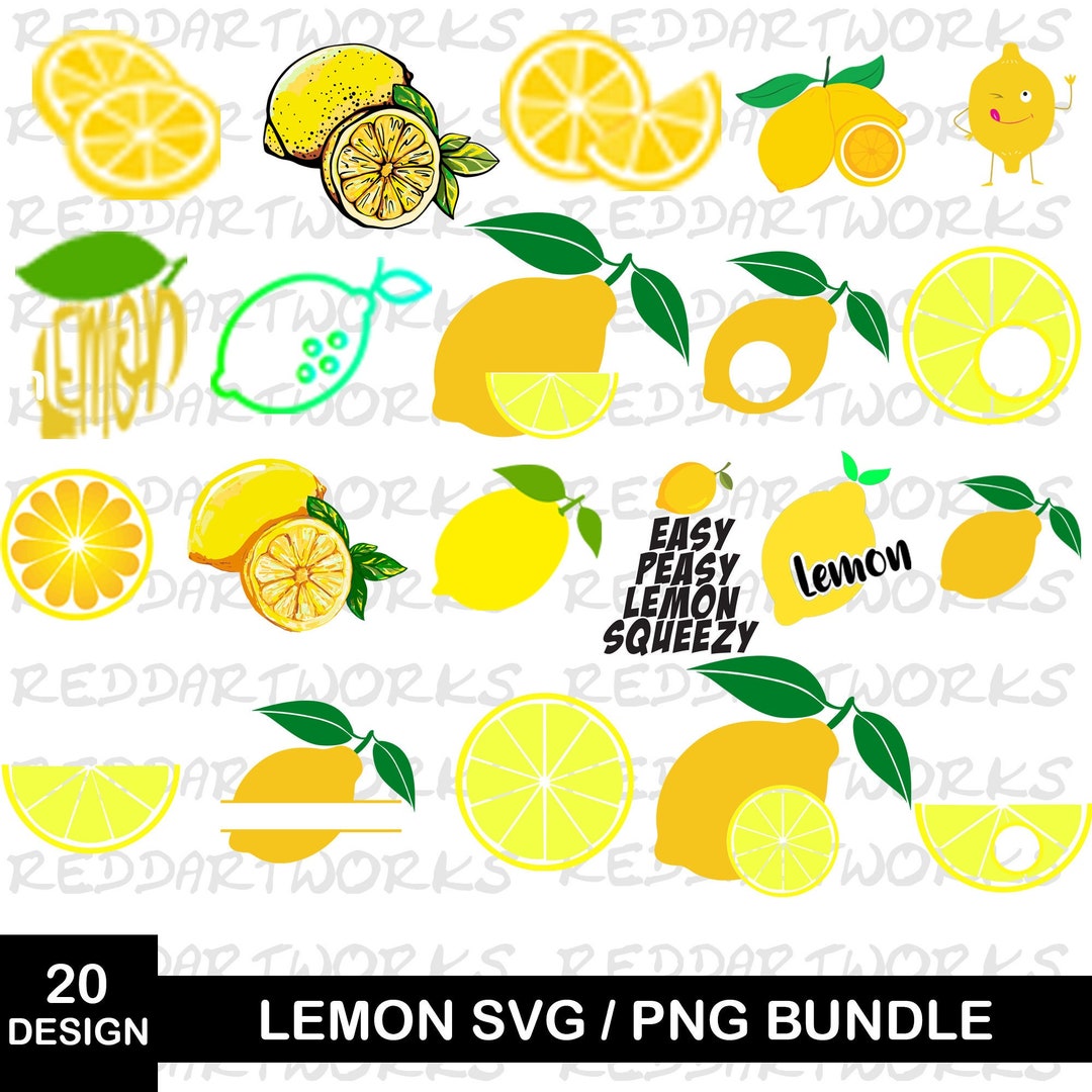 Lemon SVG Bundle, Lemon Slice SVG, Lemon PNG, Lemon Clipart, Lemon ...