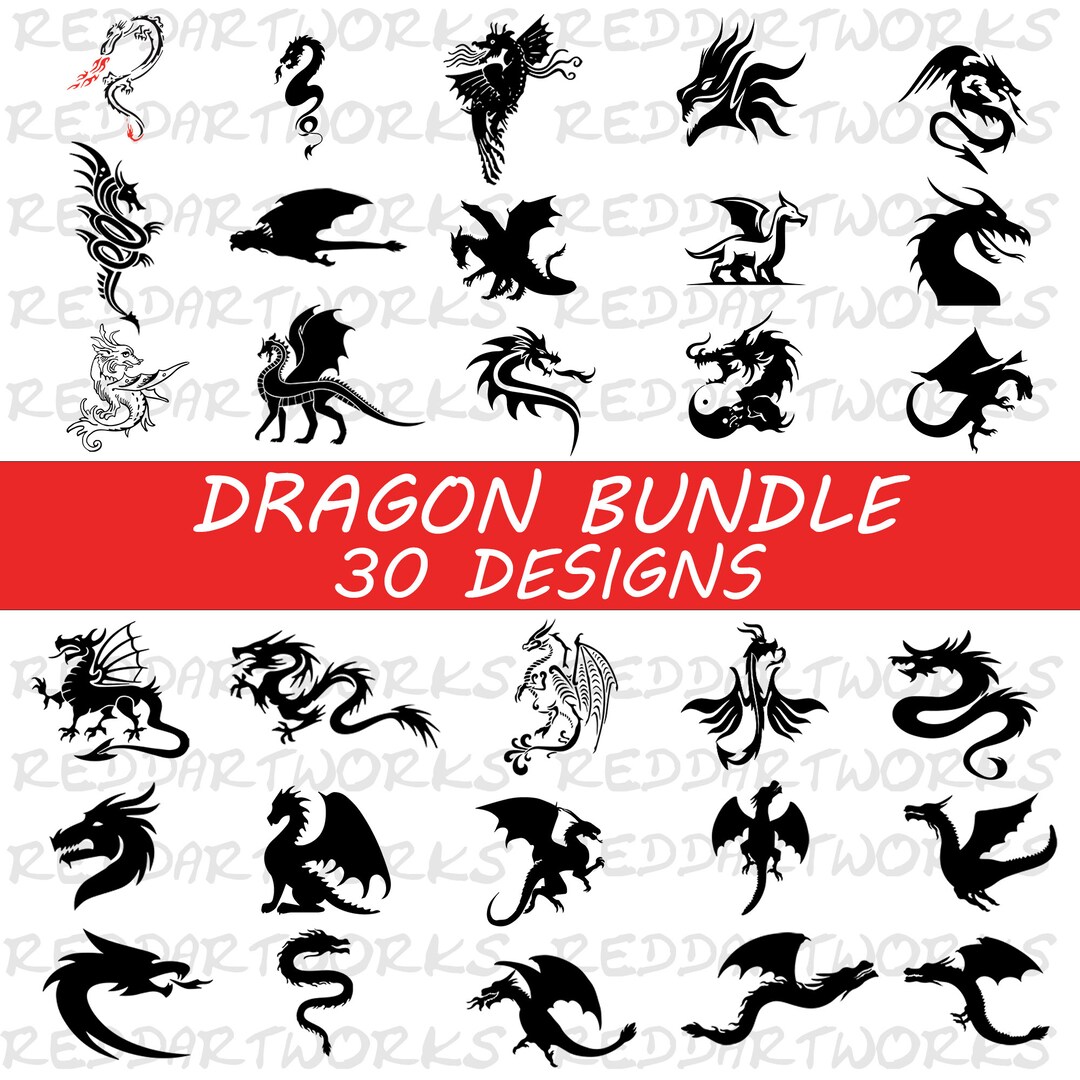 Plotterdatei Drache, Drachen Clipart, Drachen Silhouette, Dragon PNG, SVG, Plotterdatei ...