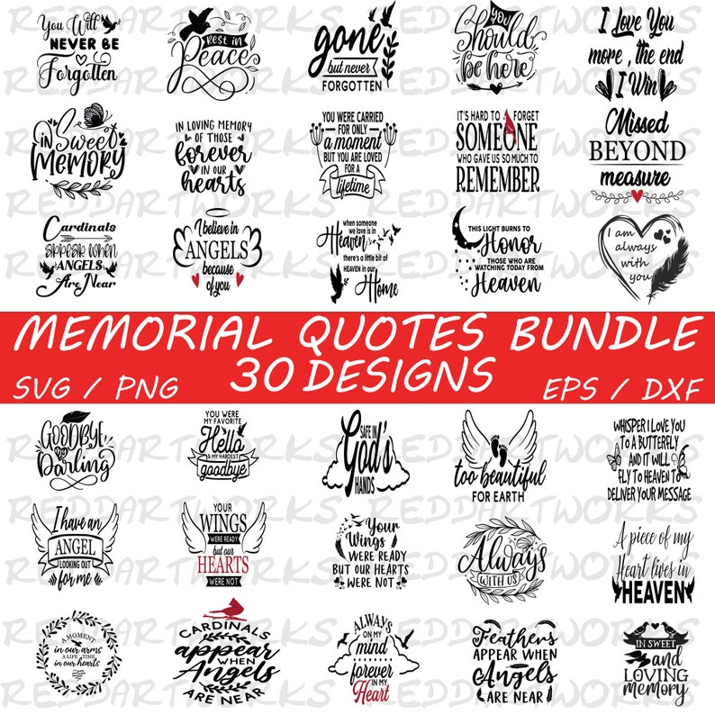 Memorial SVG Bundle Memorial Quotes SVG in Loving Memory - Etsy Canada
