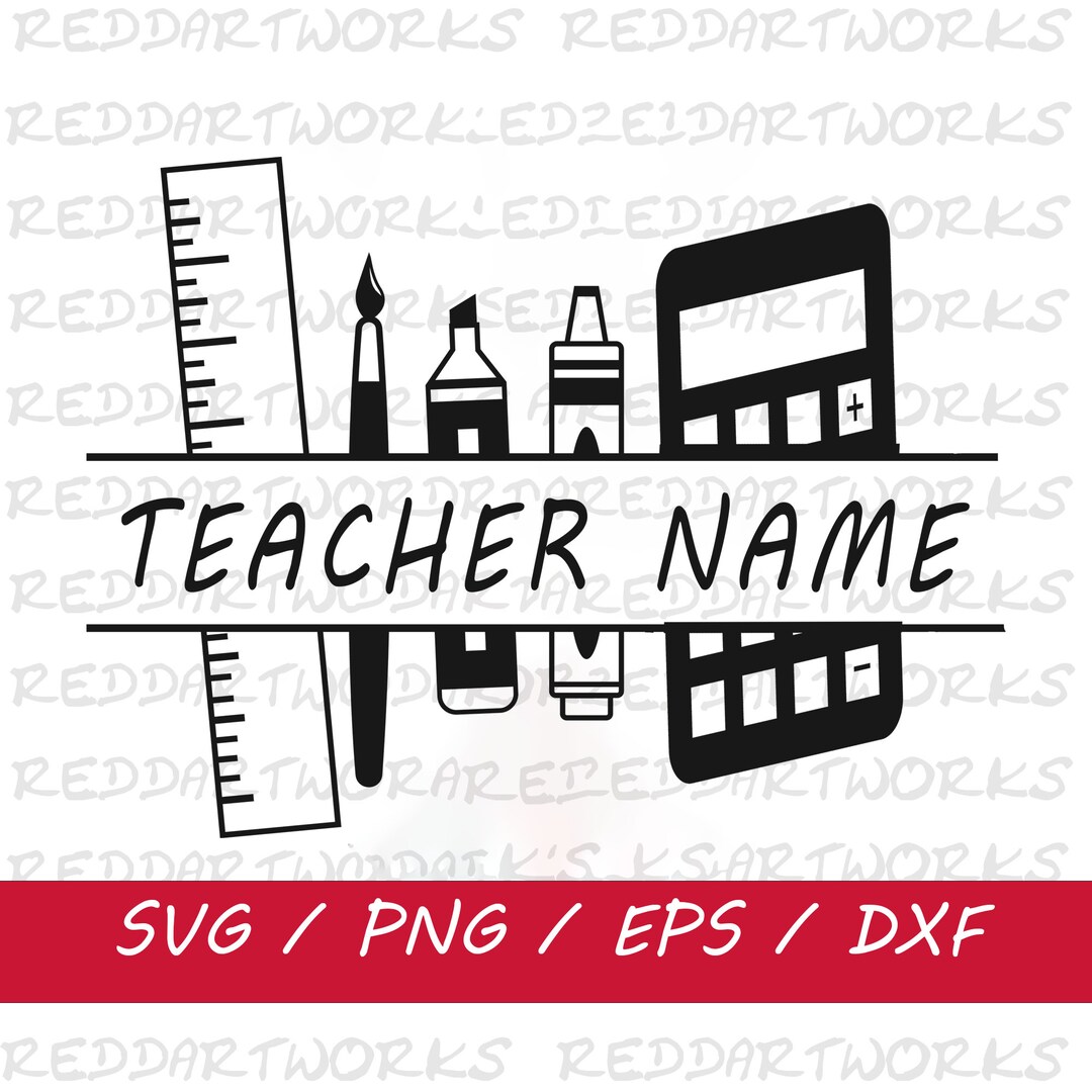 Custom Teacher Svg Teacher Name Svg Printable Teacher Name Png