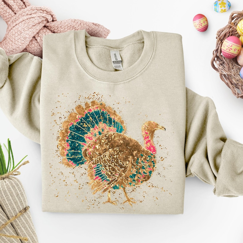 Turkey PNG for Thanksgiving | Preppy Fall Faux Glitter Splatter PNG ...