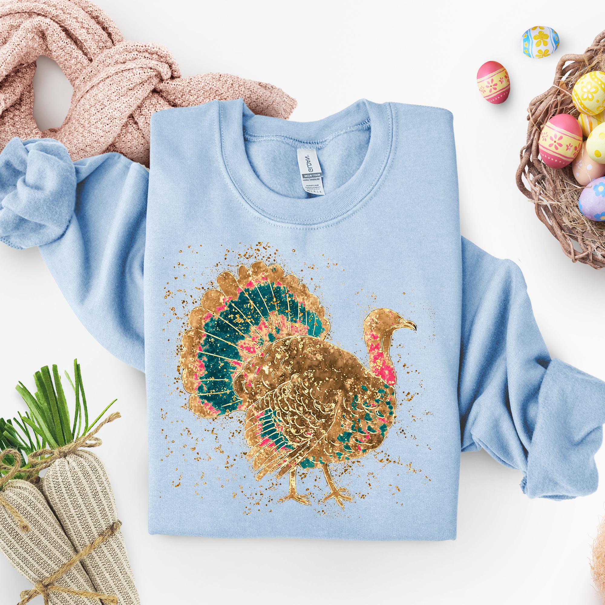 Turkey PNG for Thanksgiving | Preppy Fall Faux Glitter Splatter PNG ...