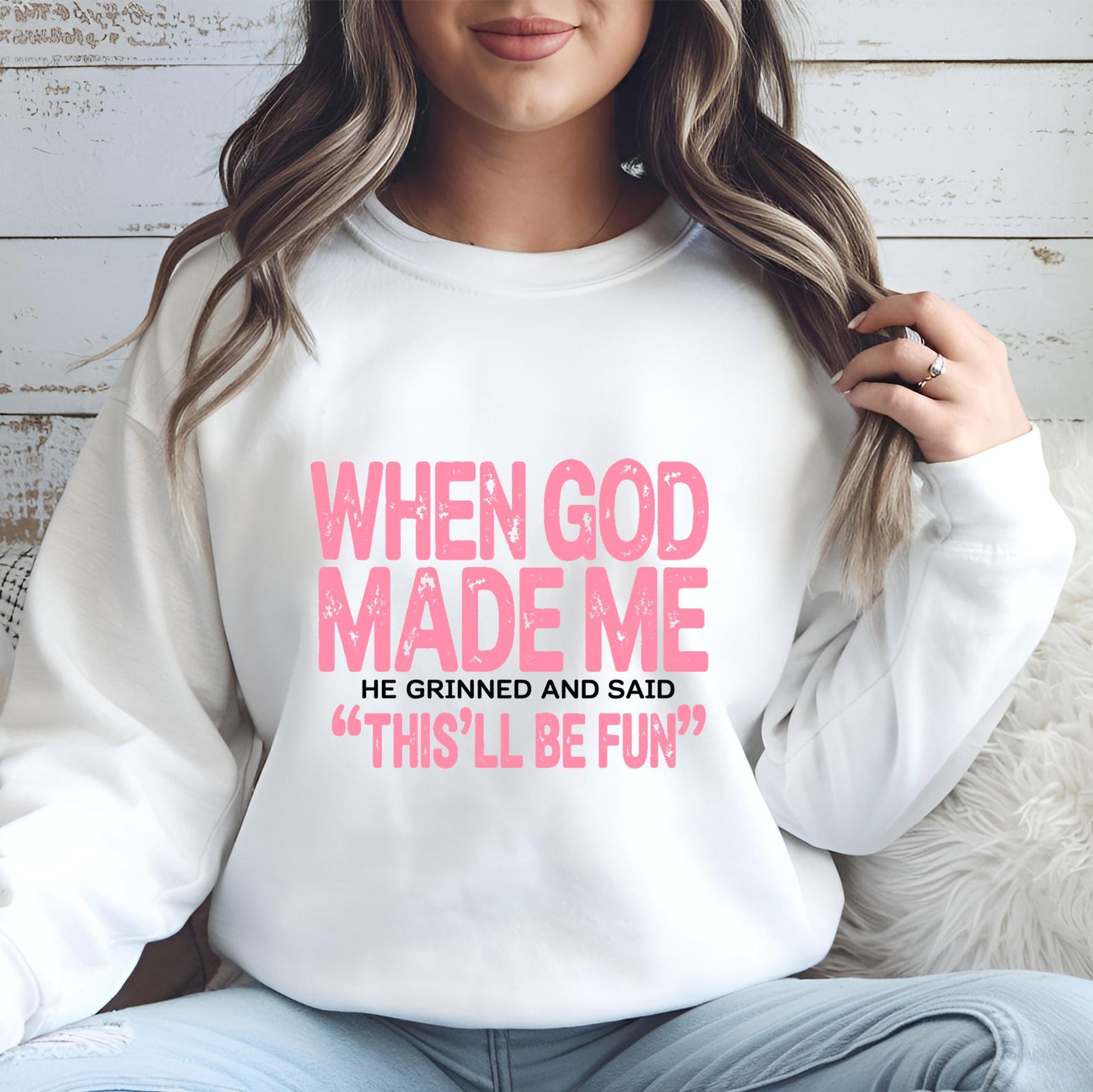 When God Made Me PNG, Funny Christian PNG, Boho Hippie Christian PNG ...