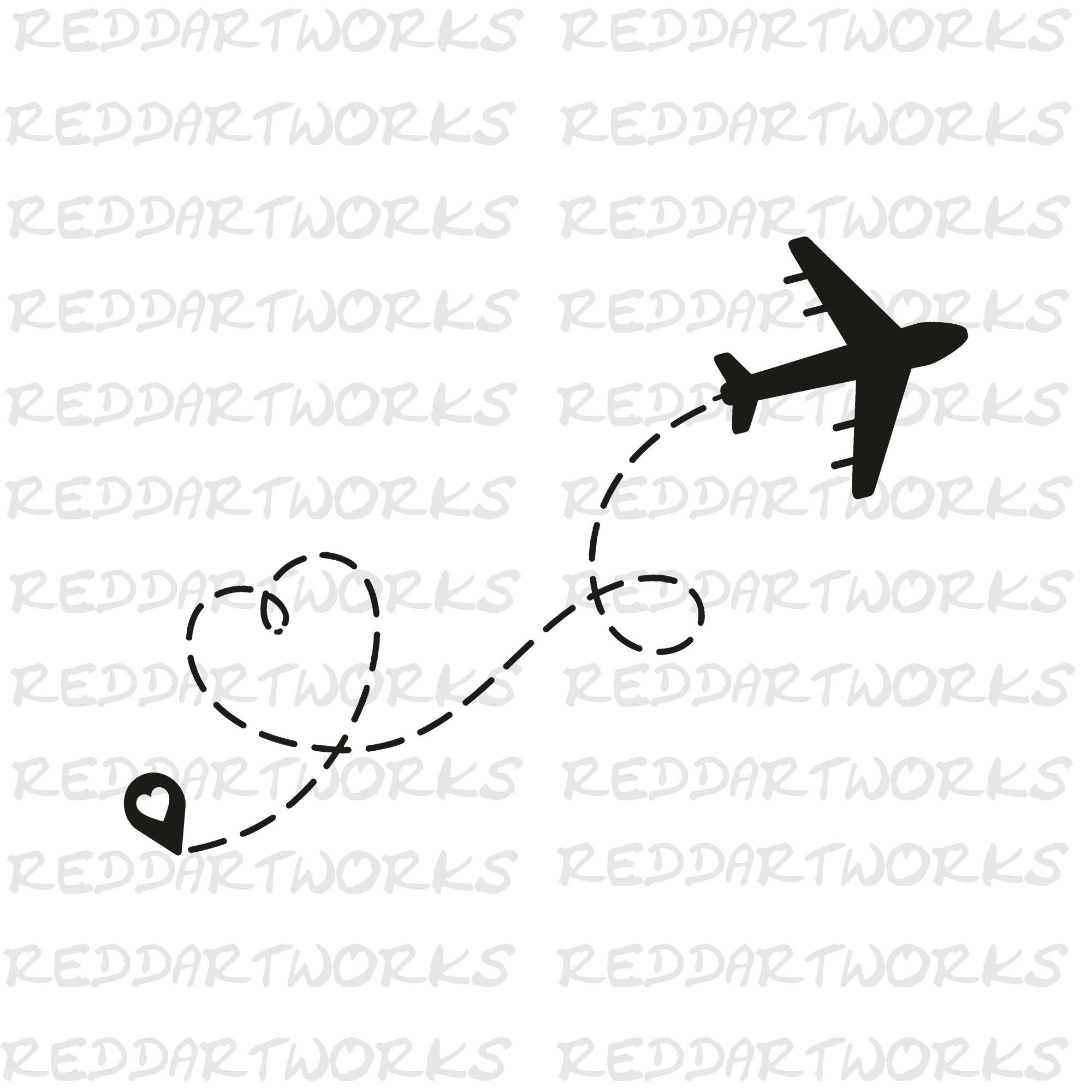 Airplane Heart Route SVG, Travel Dotted Line (digital Download) - Etsy