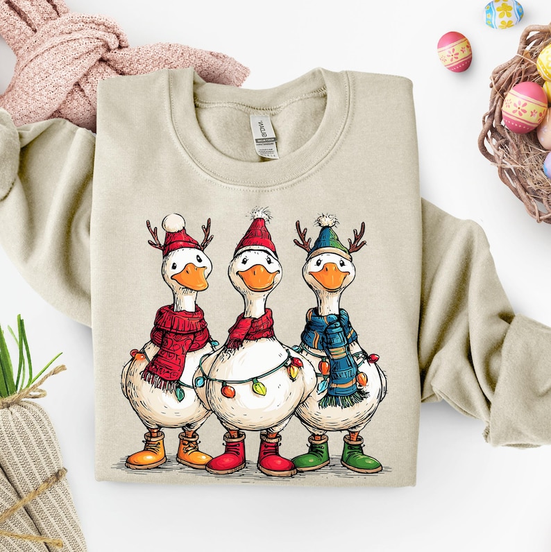 Funny Christmas Goose PNG Clipart: Festive Holiday Illustration ...
