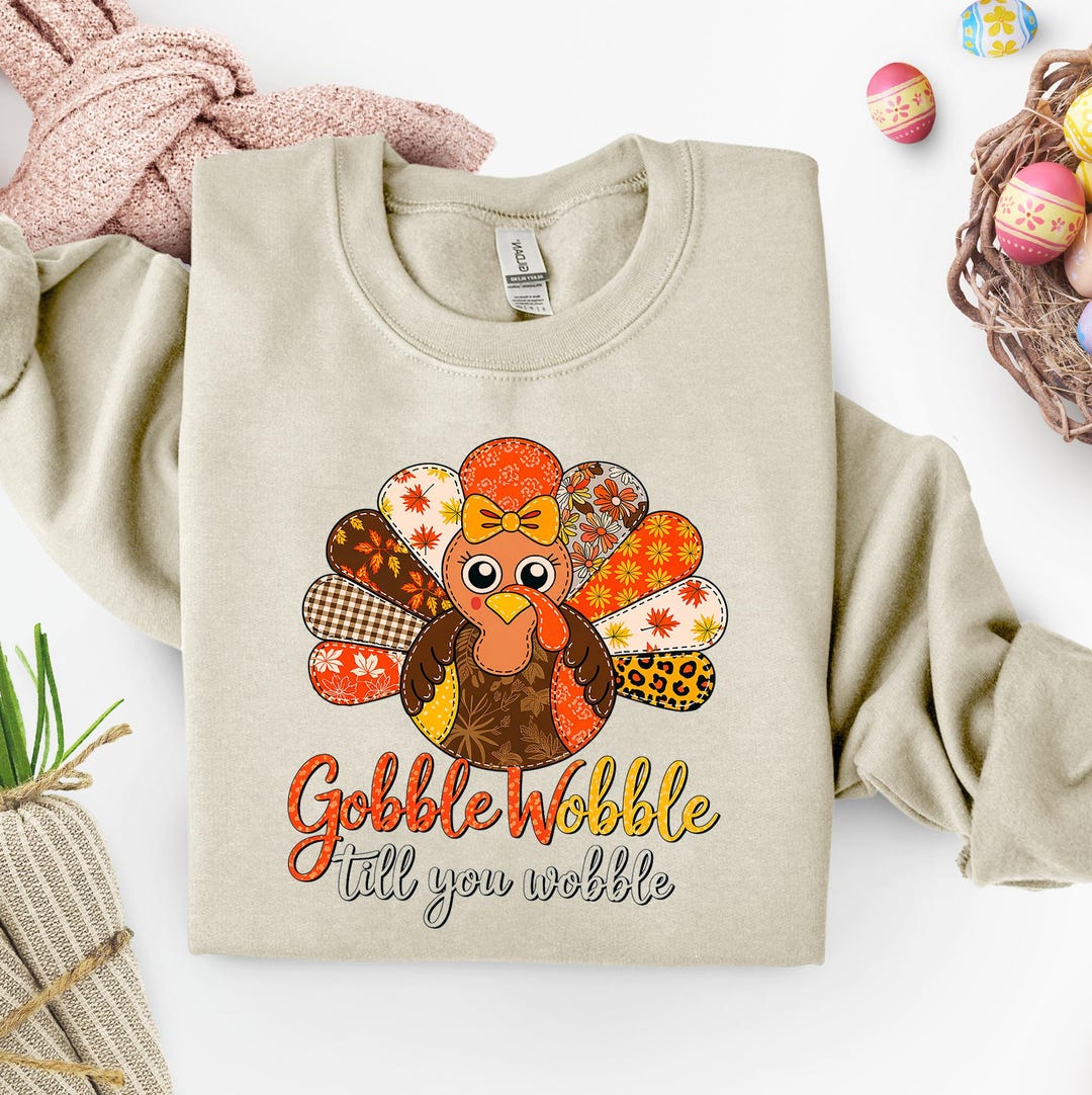 Preppy Turkey Thanksgiving PNG: Girly Floral Design (digital Download ...