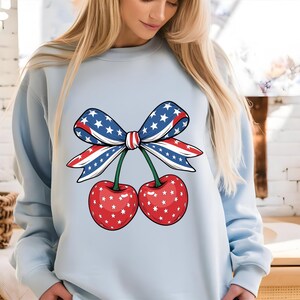 4th of July Coquette Bow Cherry PNG, Fourth of July Shirt PNG ...