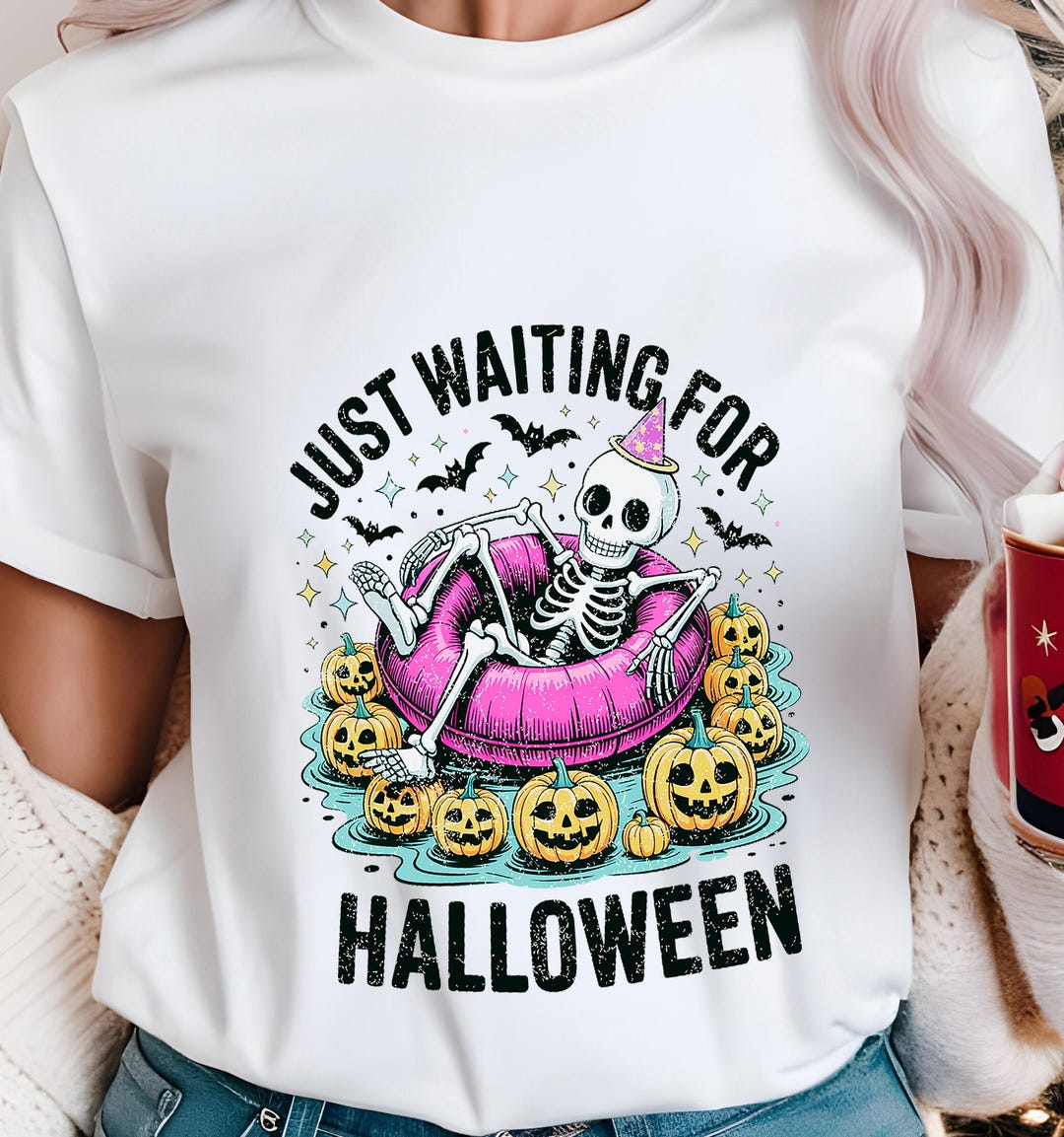 Summerween PNG, Summer Skeleton PNG, Spooky Summer PNG, Just Waiting ...