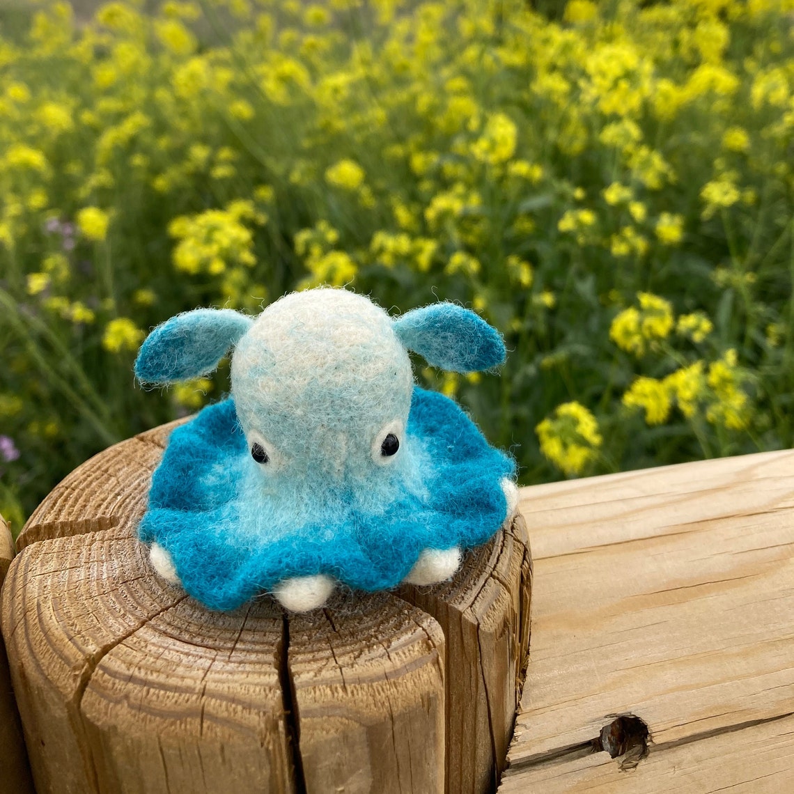 Needle Felted Blue Dumbo Octopus. Marine Lifes Inspired Collection - Etsy