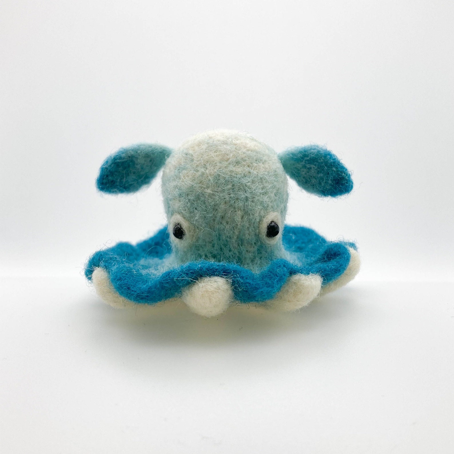 Needle Felted Blue Dumbo Octopus. Marine Lifes Inspired Collection - Etsy