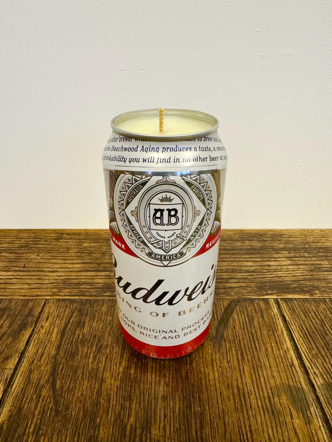 Budweiser Lager Can Candle | Natural Soy Wax | Scented Candle | Beer ...