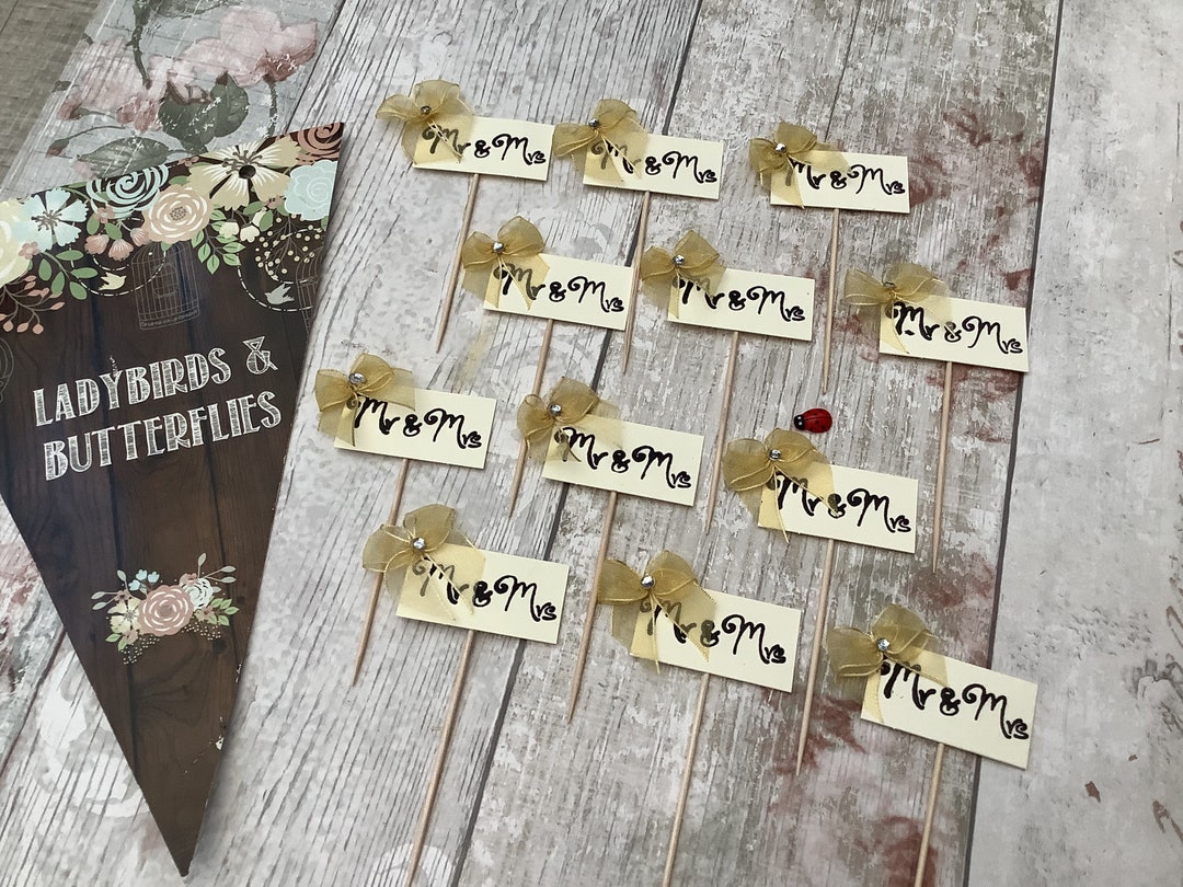 Mr & Mrs Cupcake Toppers - Etsy