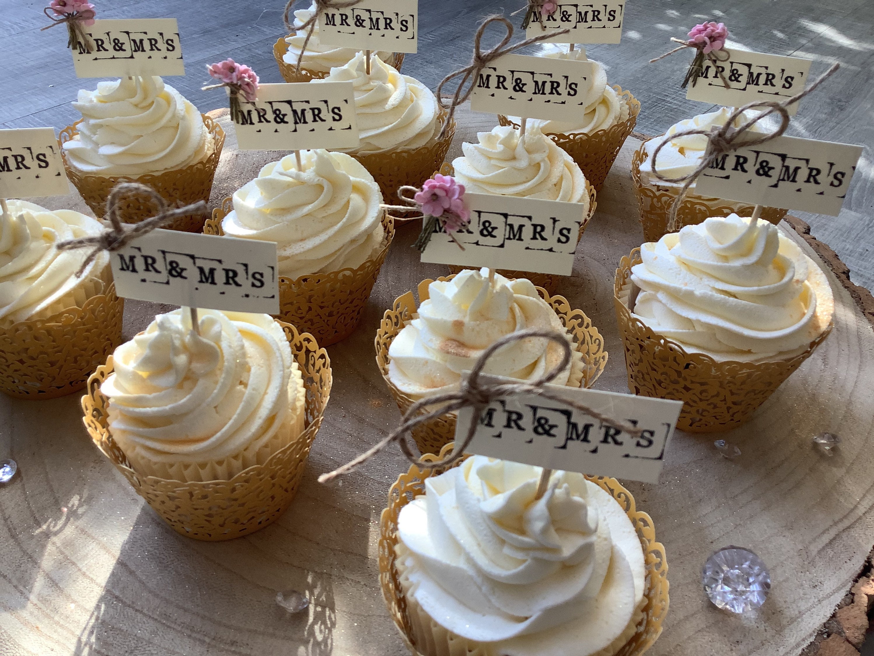 Wedding Cupcake Toppers X 12 - Etsy