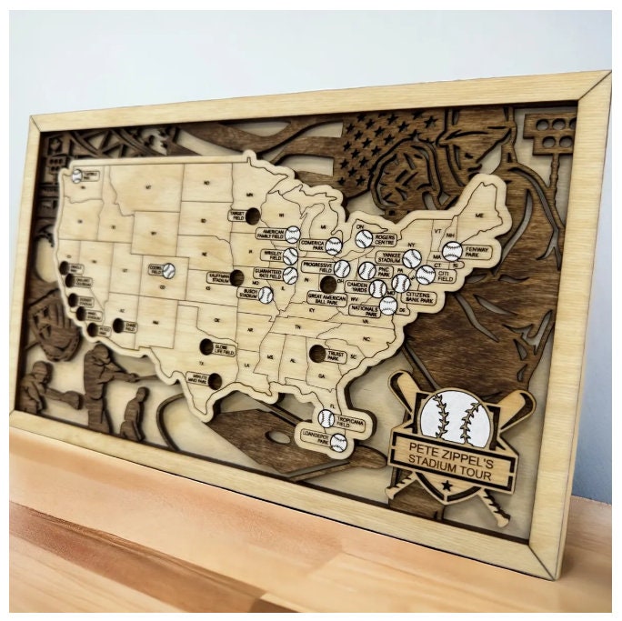 Baseball Stadium Tour Map - Etsy