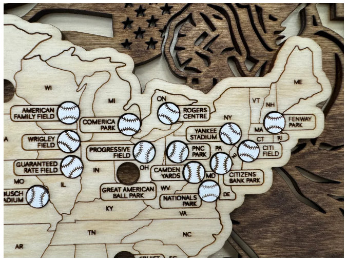 Baseball Stadium Tour Map - Etsy