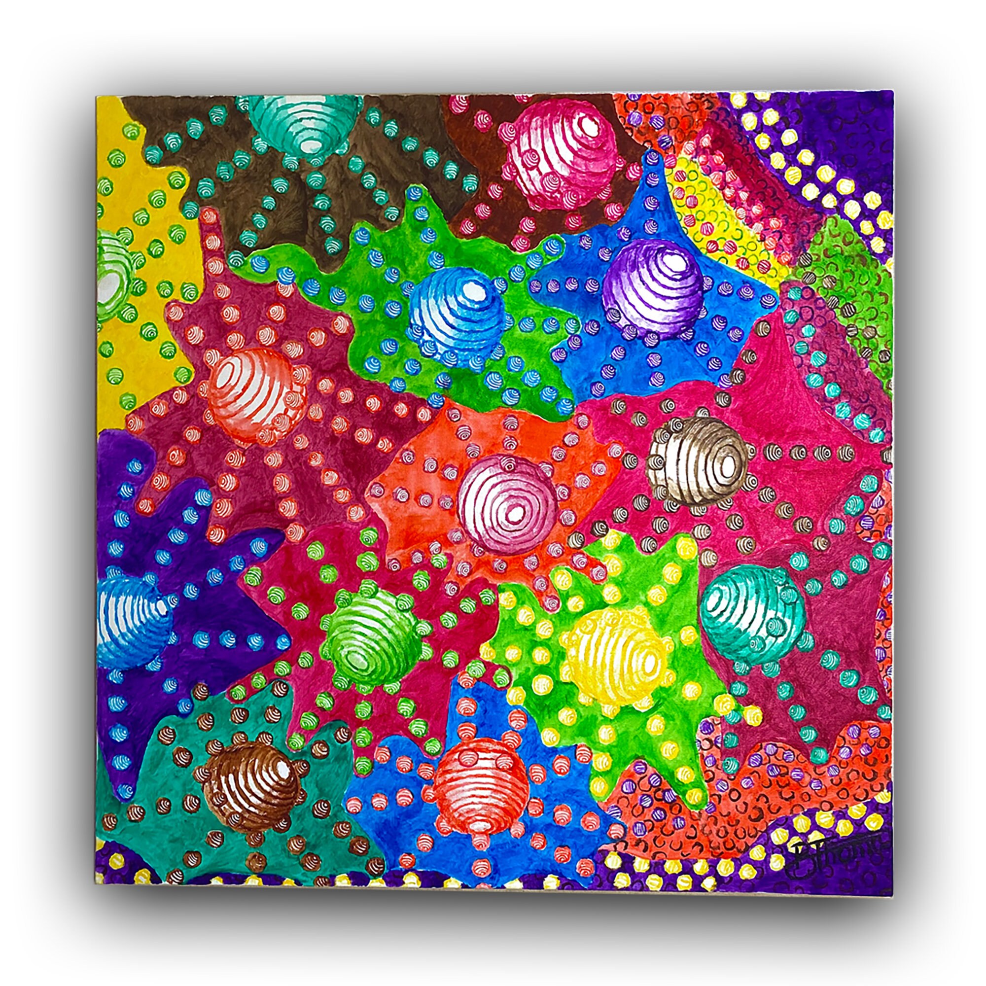 Sphere Abstract Painting, Physical Particles the Basis of Existence ...