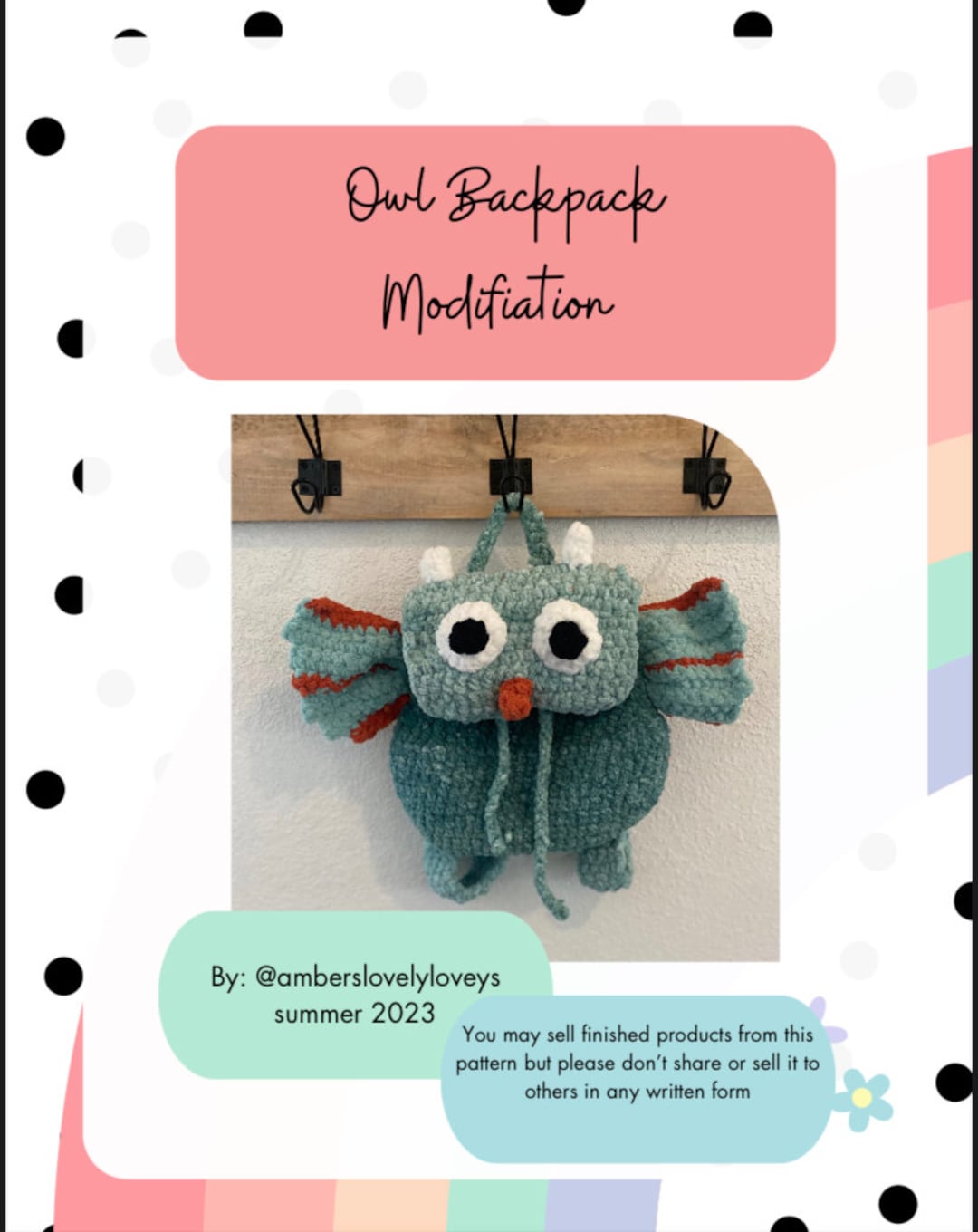 Backpack OWL Mod. ****digital Download**** - Etsy