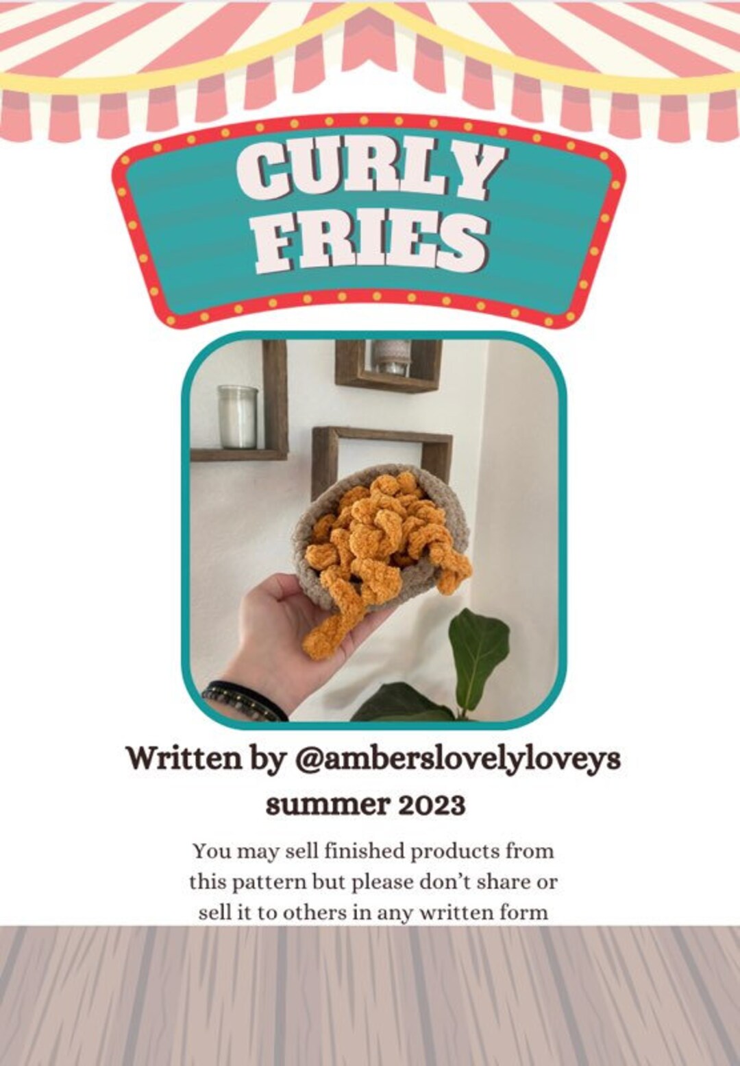 Curly Fries Carnival Food Pattern Collection Crochet ****PDF Digital ...