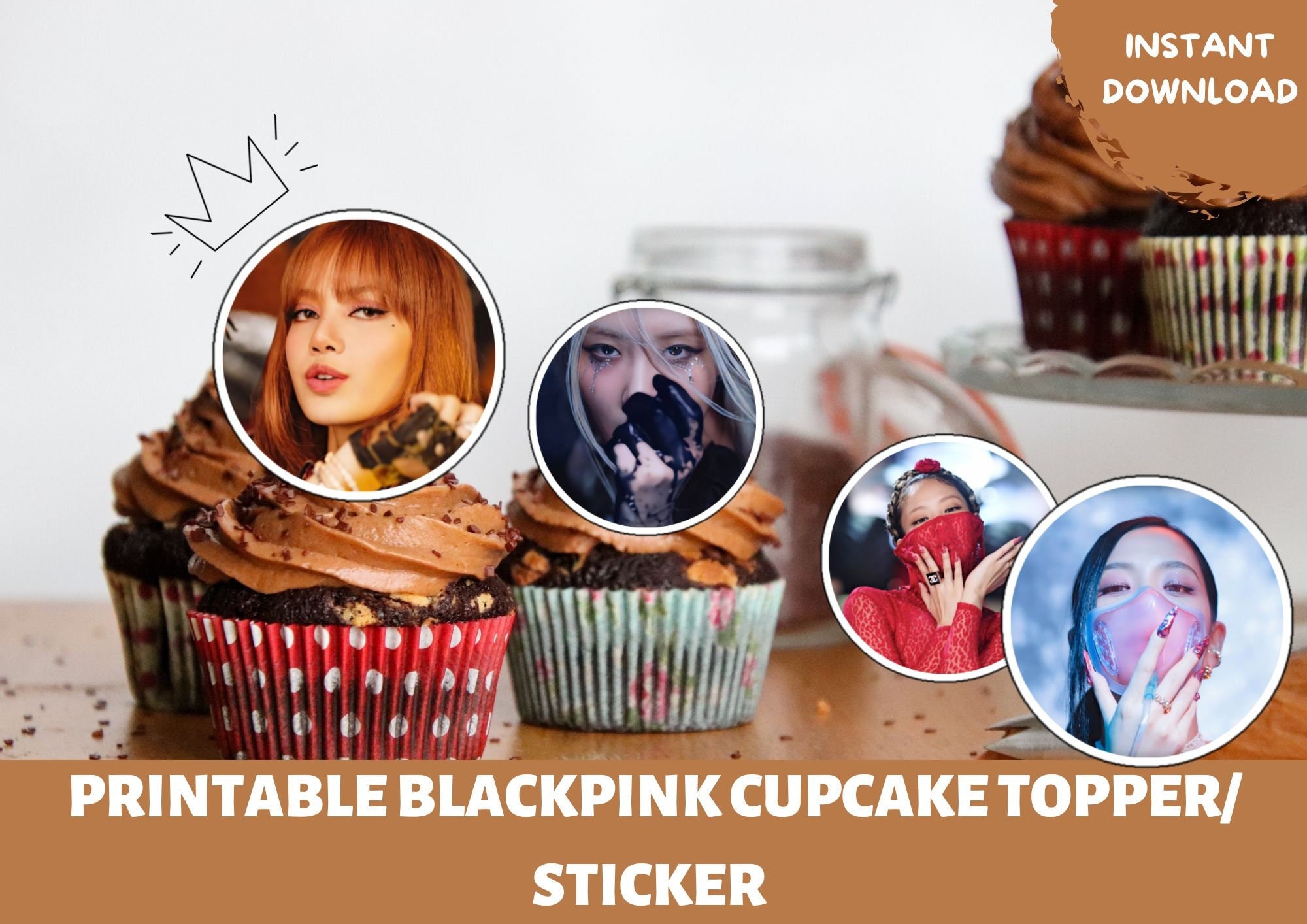 Printable Blackpink Cupcake Topper, Blackpink Sticker, Blackpink Cake ...