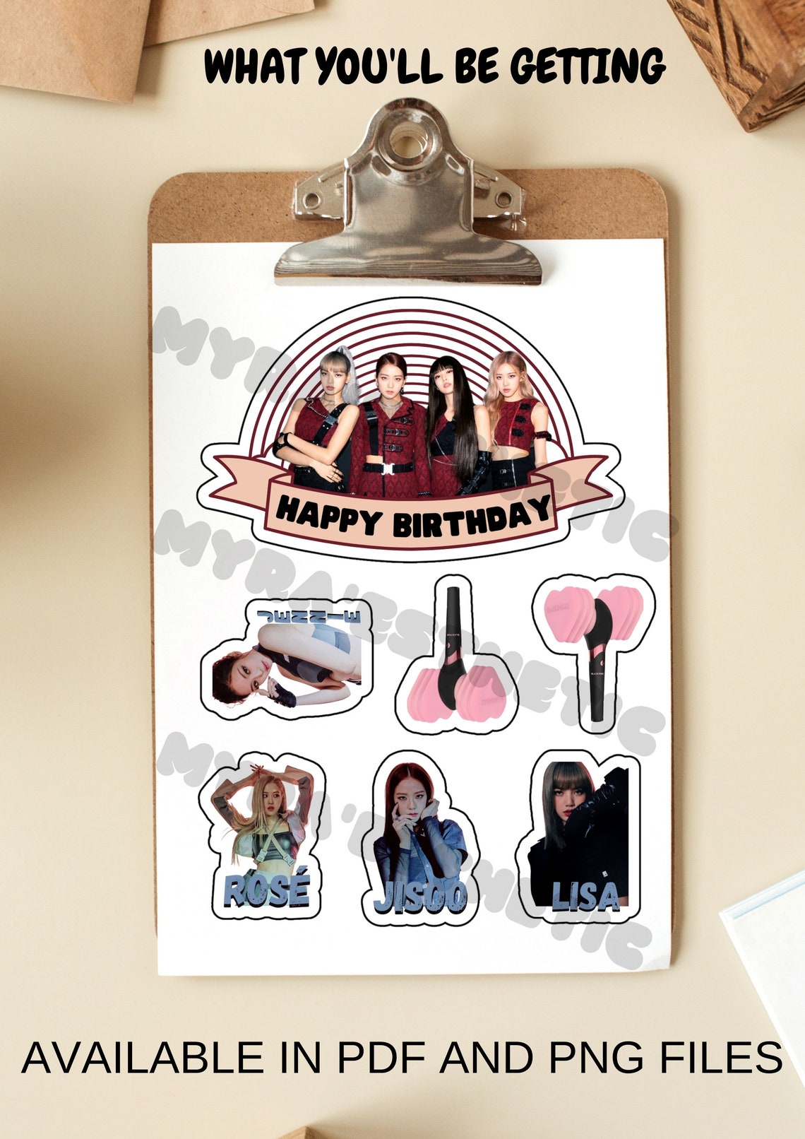 Printable Blackpink Cake Topper, Blackpink Sticker, Blackpink Cupcake ...