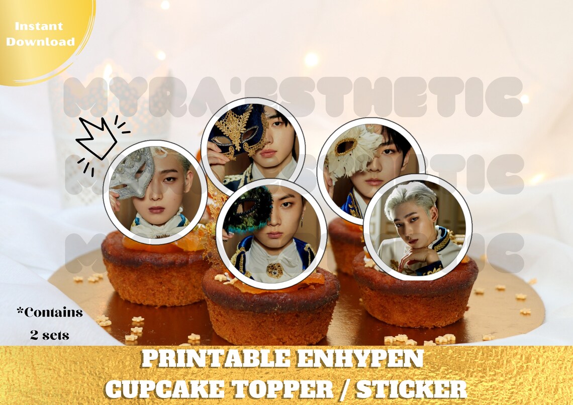 Printable Enhypen Cupcake Topper Enhypen Sticker Enhypen - Etsy