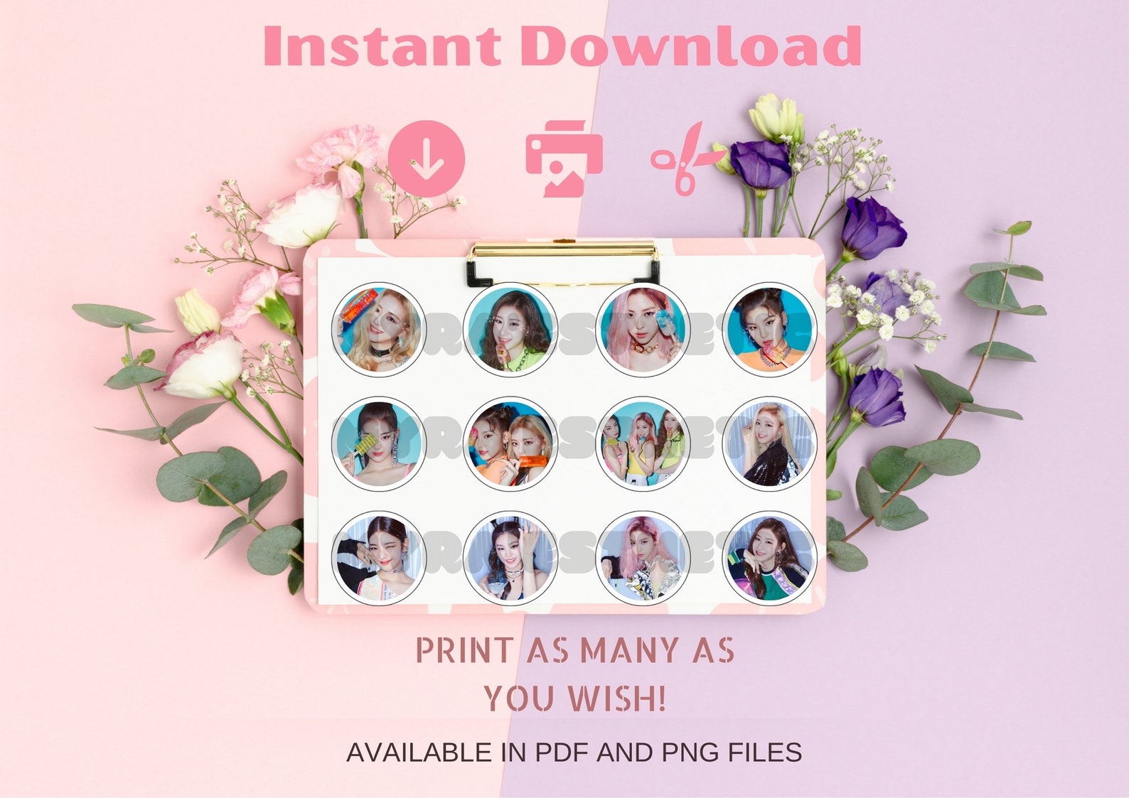 Printable Itzy Cupcake Topper, Itzy Sticker, Itzy Cake Topper, Itzy ...