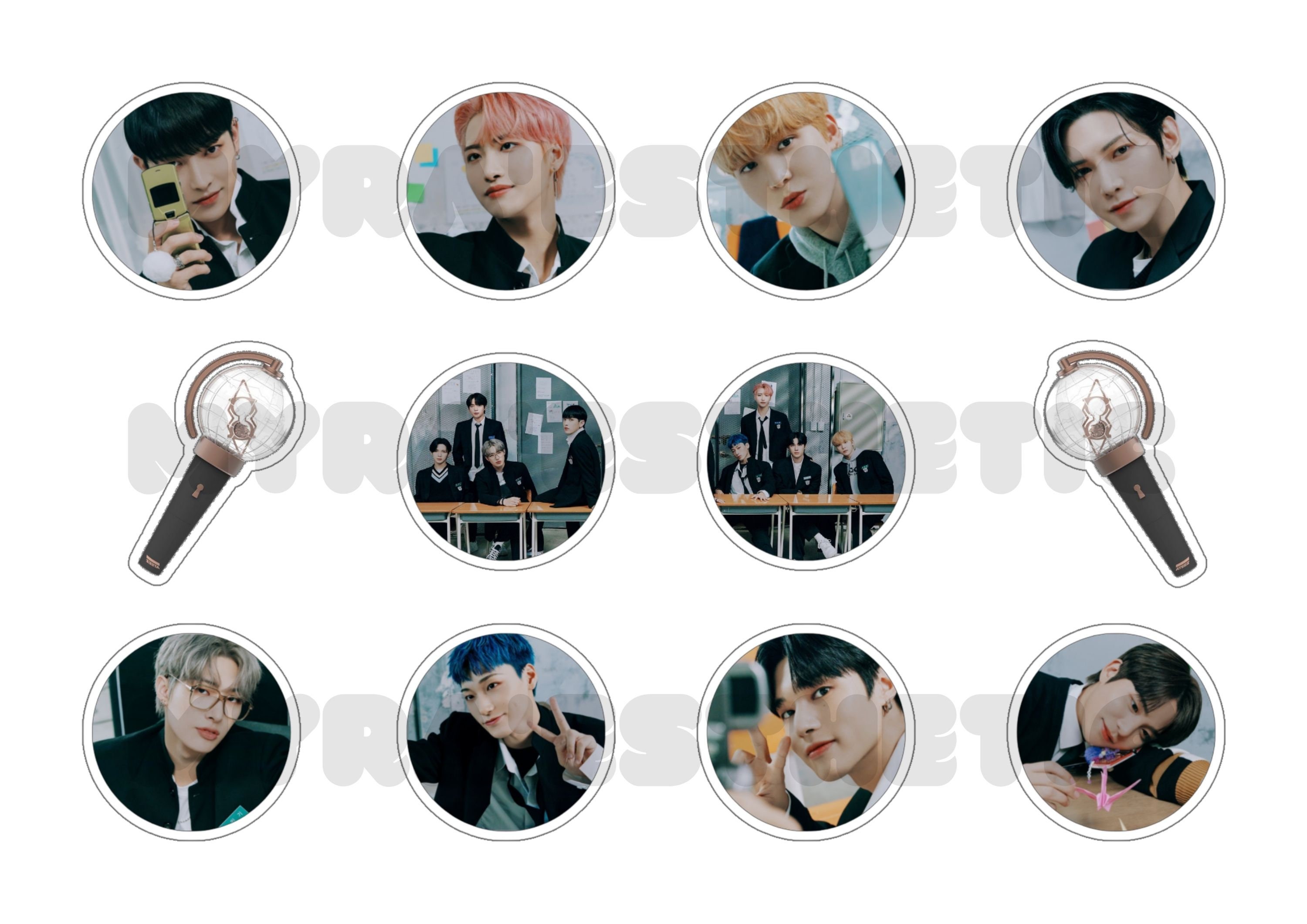 Ateez Cupcake Topper: Printable Birthday Party Stickers (PNG, PDF ...