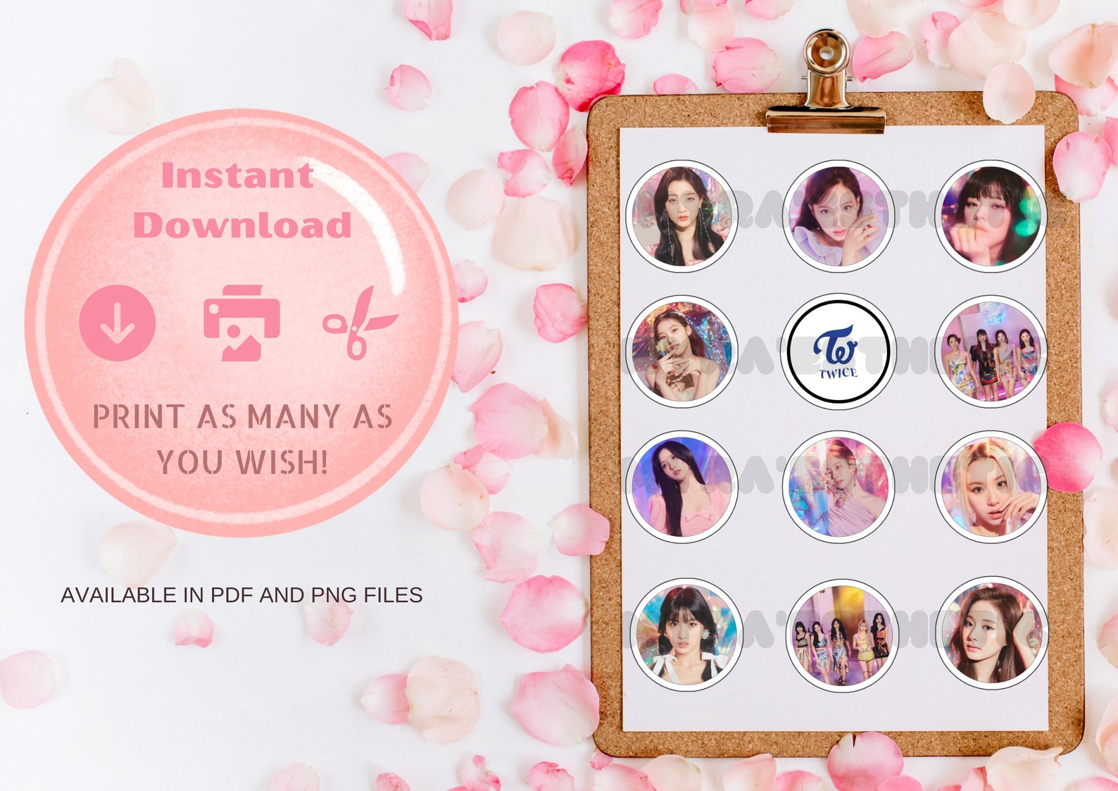 Printable Twice Cupcake Topper, Twice Sticker, Twice Cake Topper, Twice ...