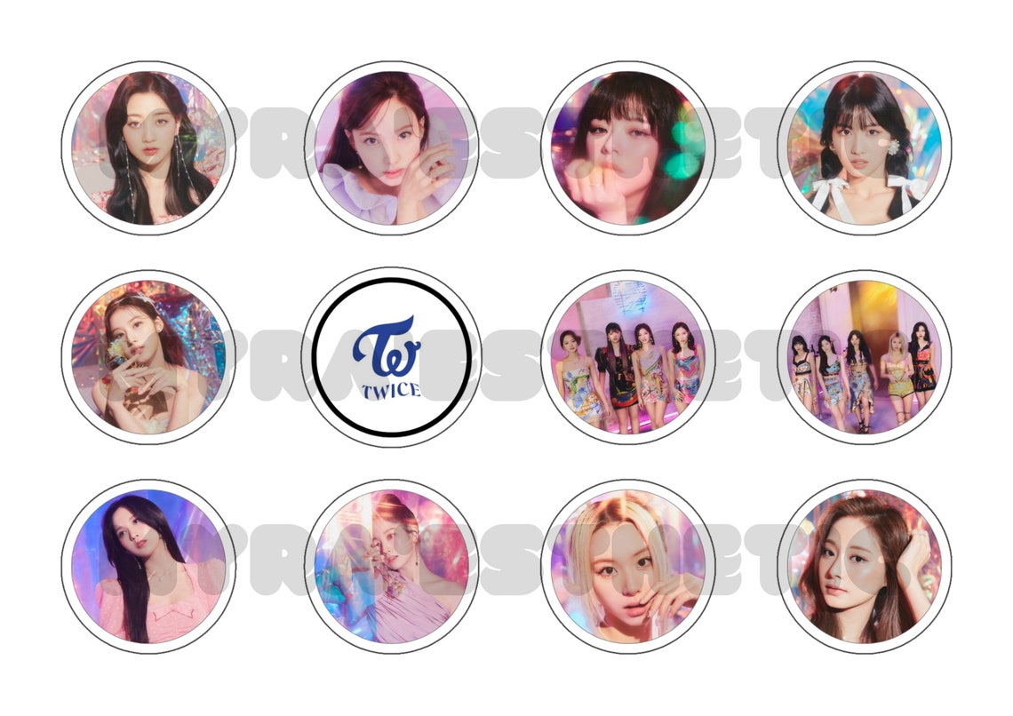 Printable Twice Cupcake Topper, Twice Sticker, Twice Cake Topper, Twice ...