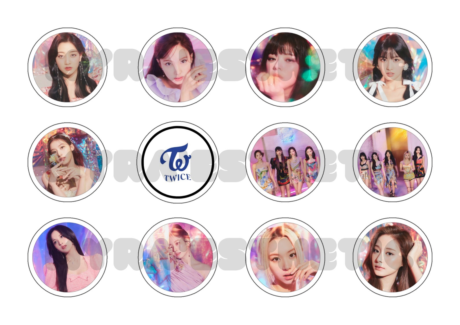 Printable Twice Cupcake Topper, Twice Sticker, Twice Cake Topper, Twice ...